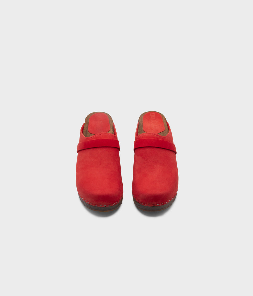 Malmö men's classic clog mule in red | Sandgrens
